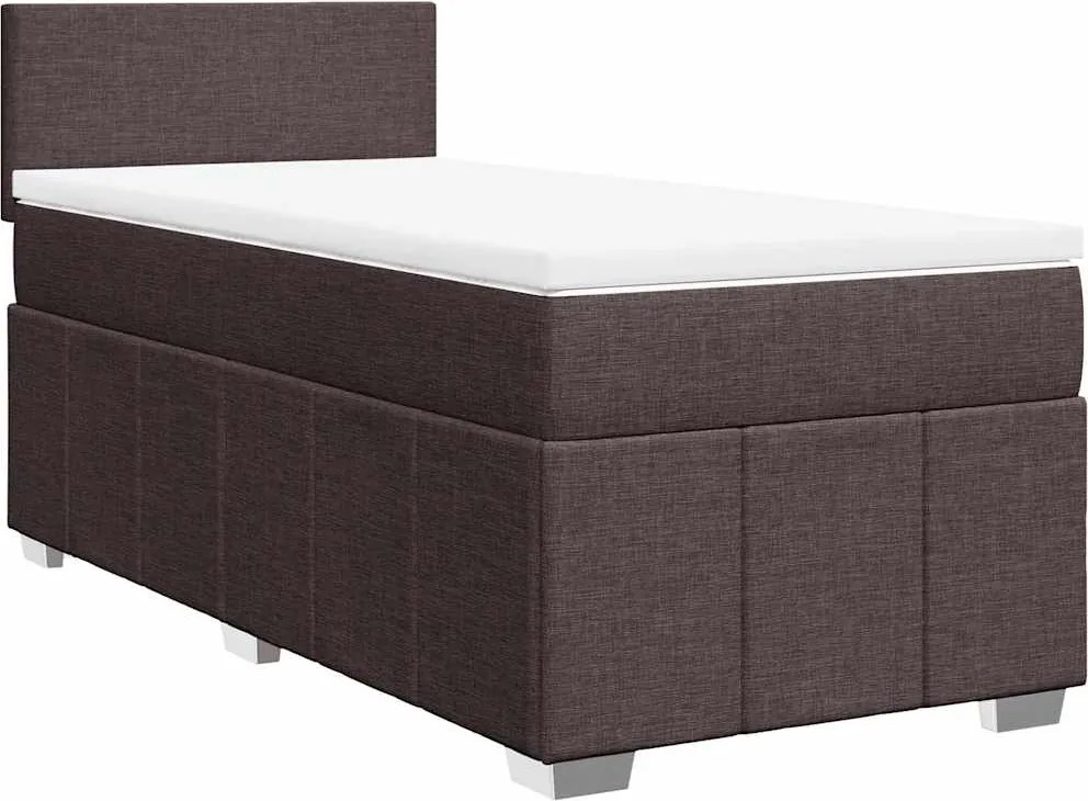 Box spring postel s matrací tmavě hnědá 90x200 cm textil 3289247