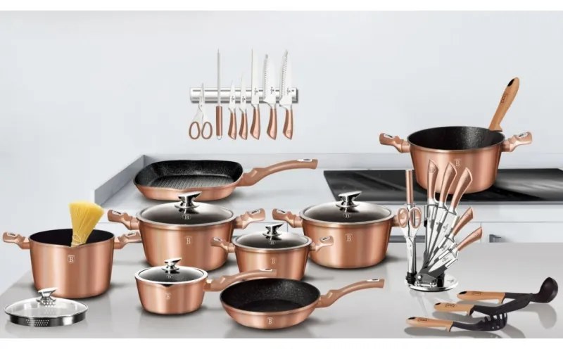 BERLINGERHAUS Dóza na potraviny sada 3 ks Rosegold Metallic Line BH-1605