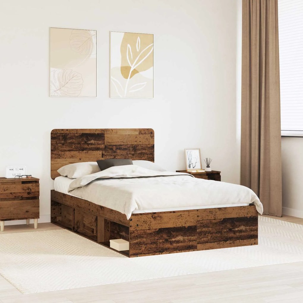 Rám postele Staré dřevo 120 x 190 cm Masivní borové dřevo 3412522