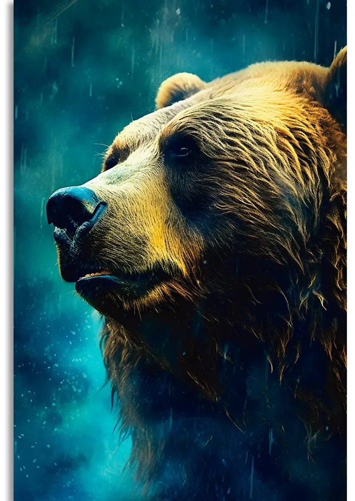 Obraz modro-zlatý medvěd