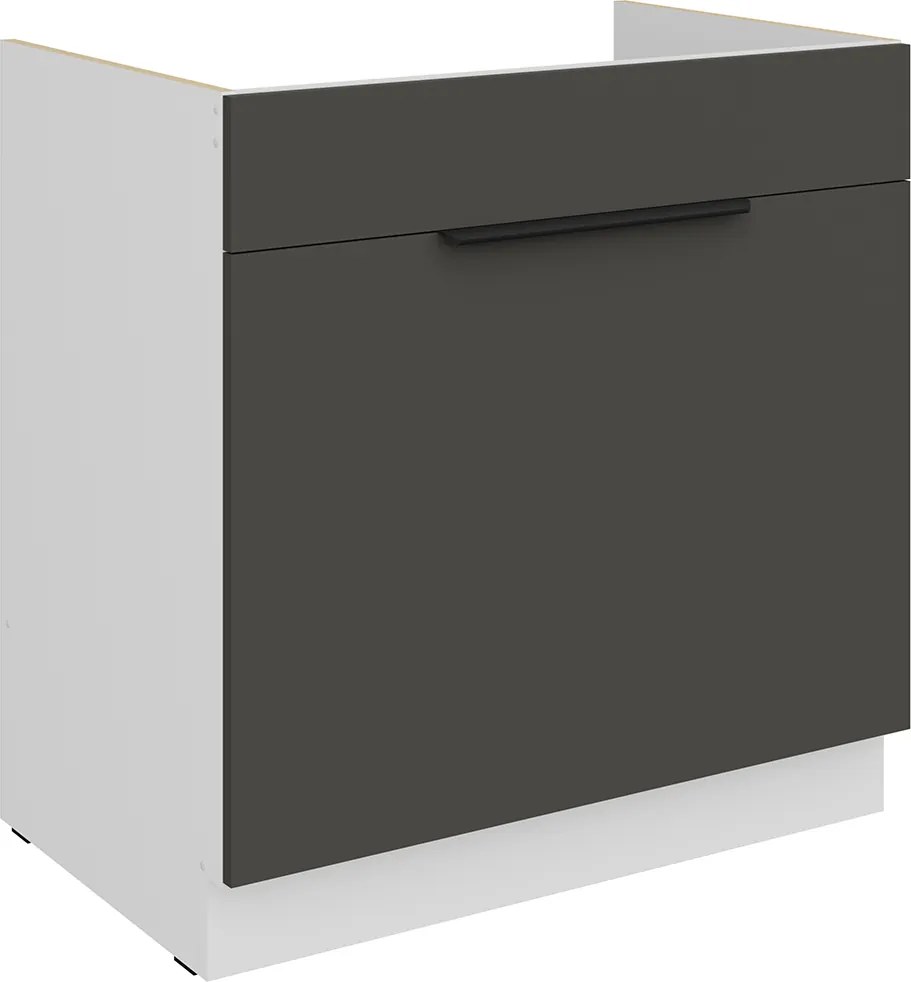 ARIA po | dolní skříňka 80 ZL 1S dřezová | 80 cm | PREMIUM BOX | bílá/šedá grafit