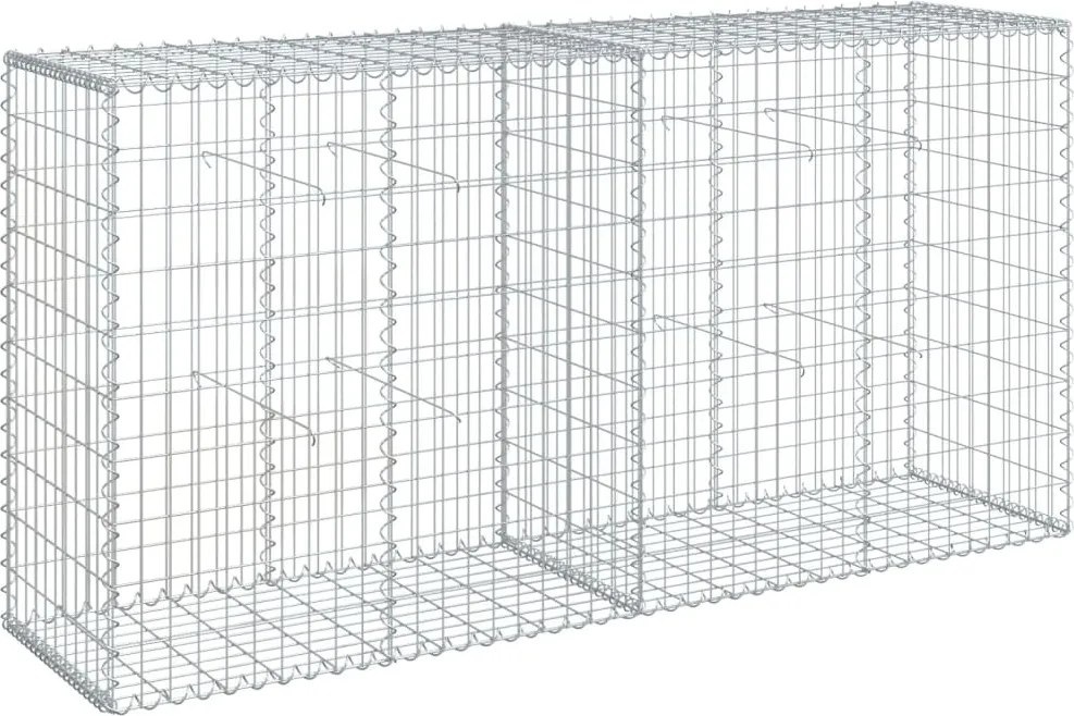 Gabionový koš s víkem 200 x 50 x 100 cm pozinkované železo 3295143