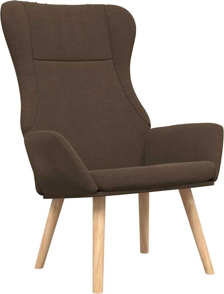 Relaxační křeslo s podnožkou hnědé textil 3097885