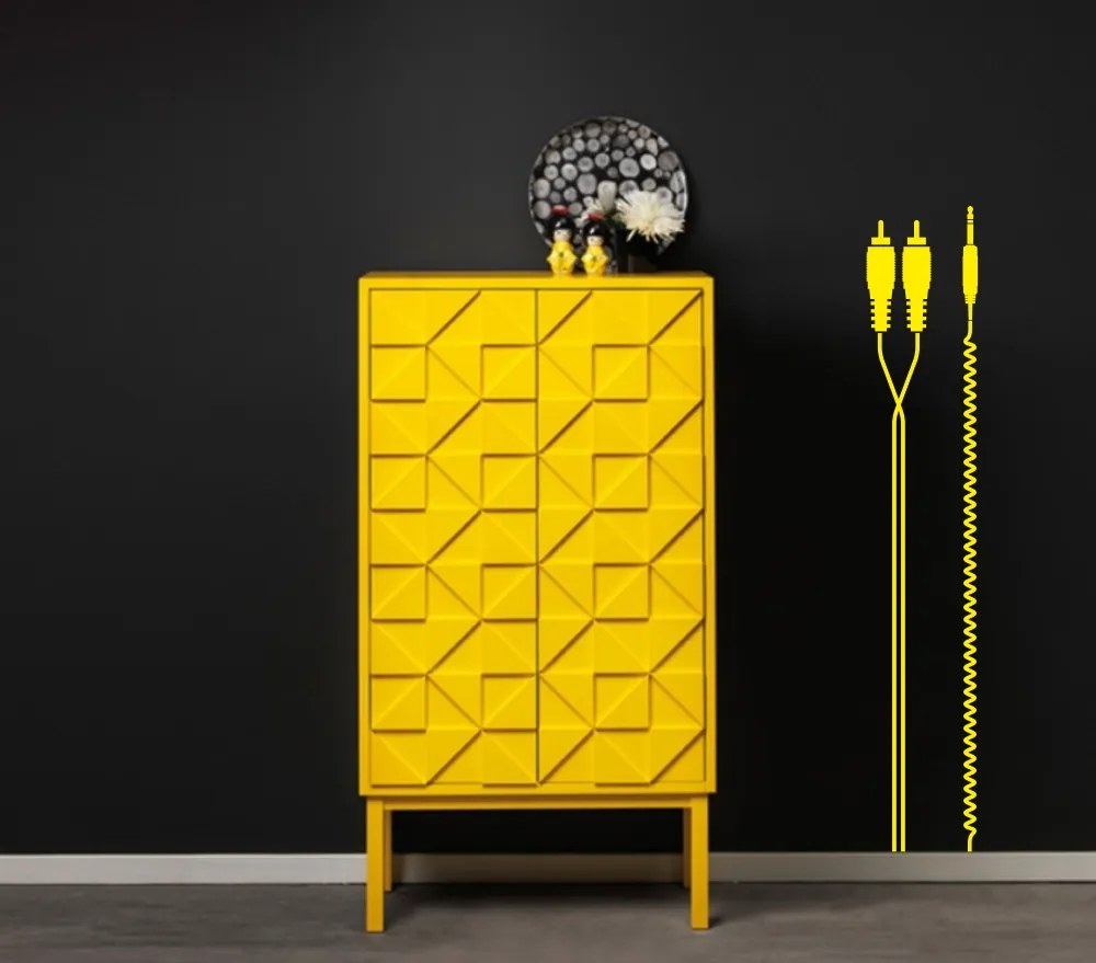 WALLVINIL Samolepky na zeď - Kabely Barva: Žlutá, Velikost: 120x20 cm