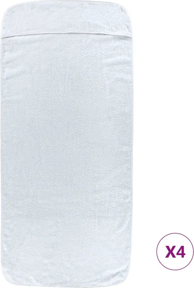 Plážové osušky 4 ks bílé 60 x 135 cm textil 400 GSM 3157050