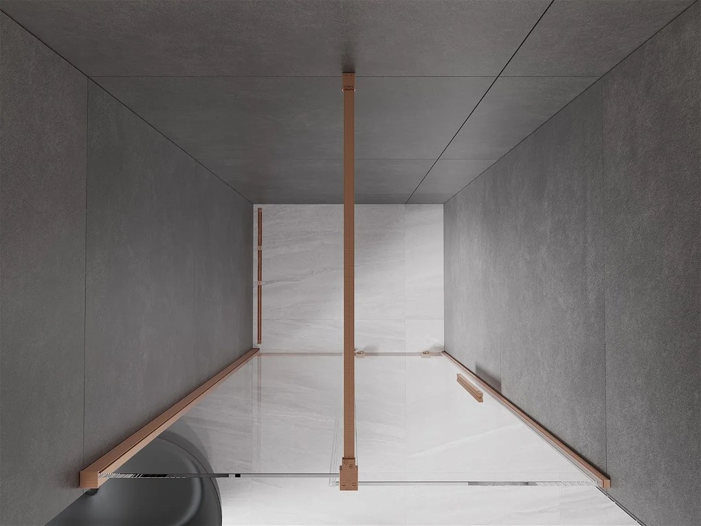 Mexen Velar, posuvné dveře do otvoru 85x200 cm, 8mm čiré sklo, měděná matná, 871-085-000-01-65
