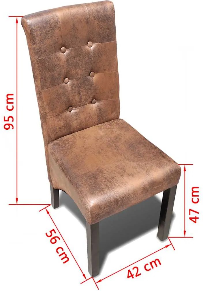 Jídelní židle 6 ks hnědé umělá kůže 270554