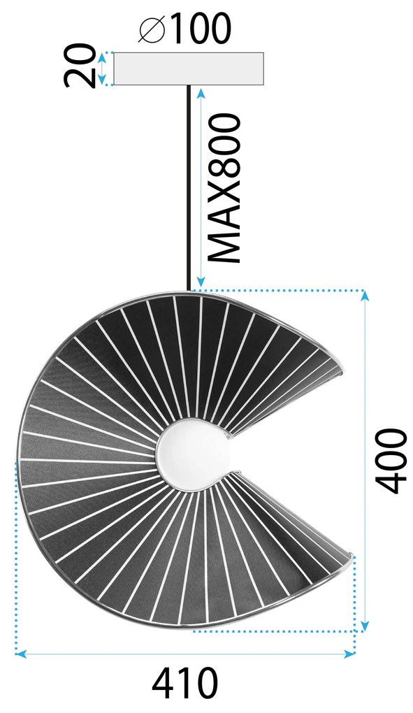 Toolight Moderní designové závěsné osvětlení BGW APP1500-1CP