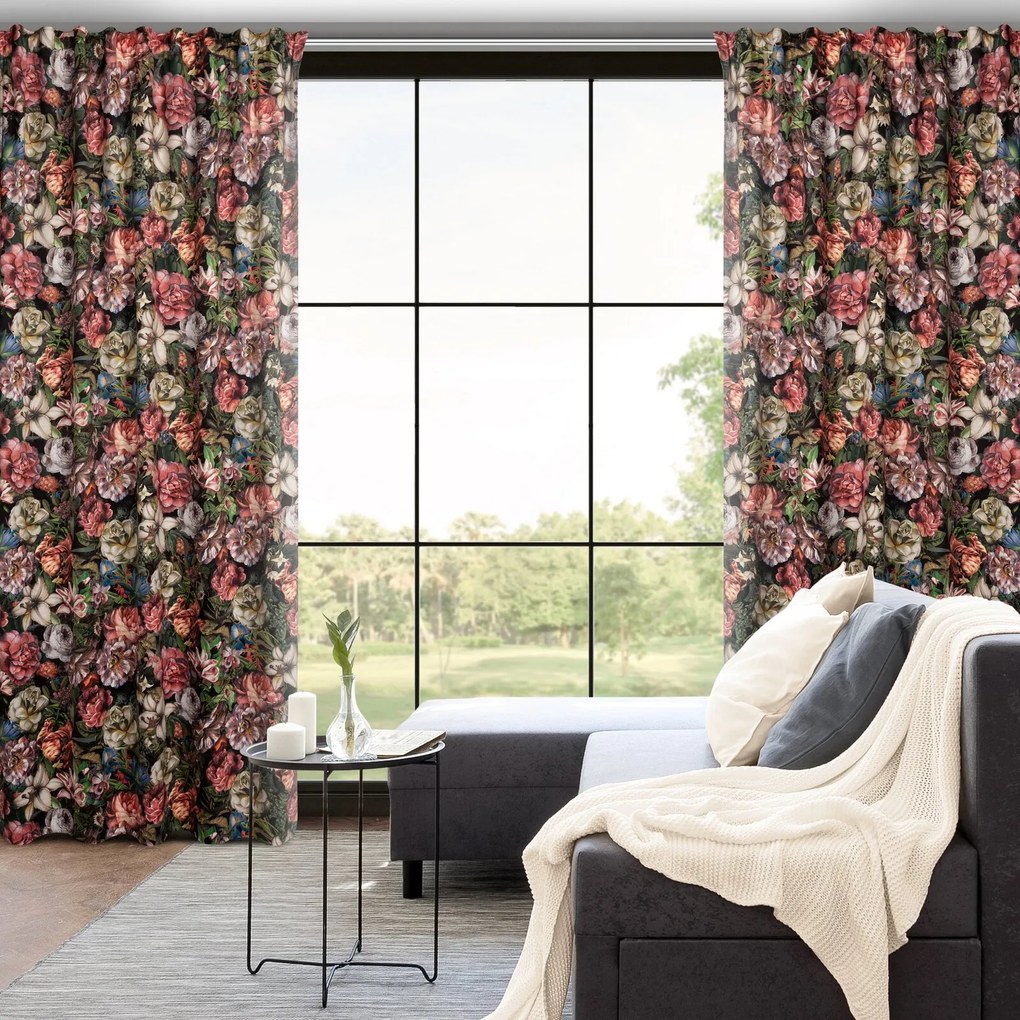 ZATEMŇOVACÍ ZÁVĚS NA PÁSCE PEONIA 140X270 CM VZOROVANÁ