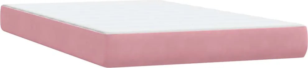 Box spring postel s matrací růžová 120x220 cm samet 3315968