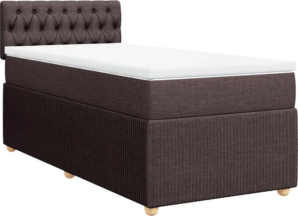 Box spring postel s matrací tmavě hnědá 90x200 cm textil 3289649
