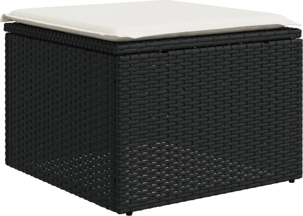 8dílná zahradní sedací souprava s poduškami černá polyratan 3227036