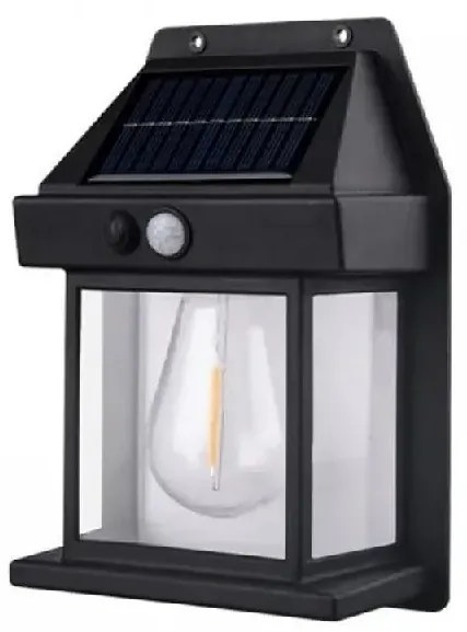 Solární zahradní nástěnná lampa Solar Interaction 888 - černá - černá