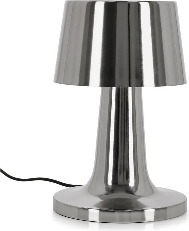 Kovová LED stolní lampa ve stříbrné barvě s kovovým stínidlem (výška 51 cm) Turner – Bizzotto