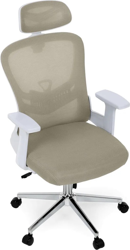 Ergonomická kancelářská židle EMILIE - béžová síťovina