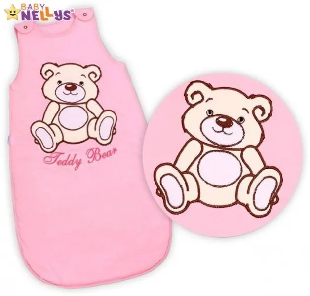 BABY NELLYS spací vak TEDDY BEAR růžová vel. 74