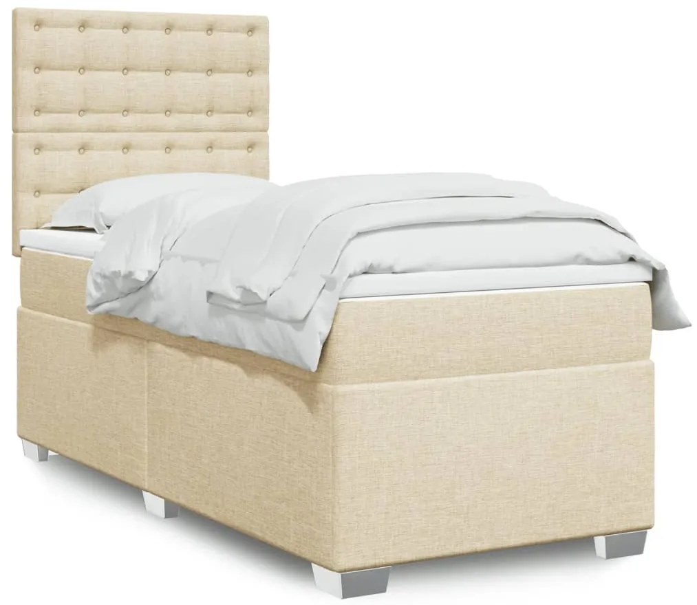 Box spring postel s matrací krémová 80 x 200 cm textil 3292634