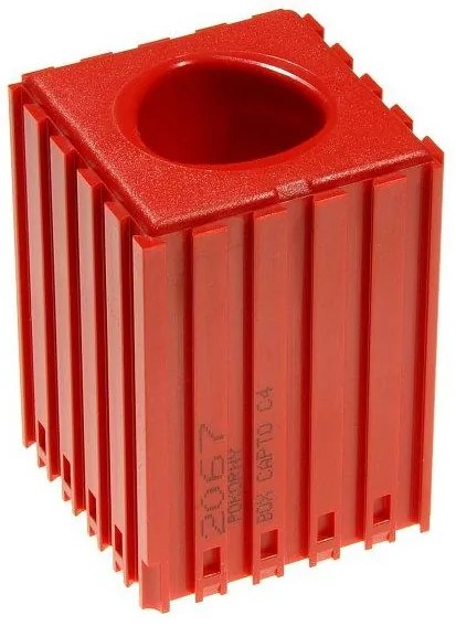 Plastový box pro upínač nástroje CAPTO C4, modul 5x5, 1 dutina, červená