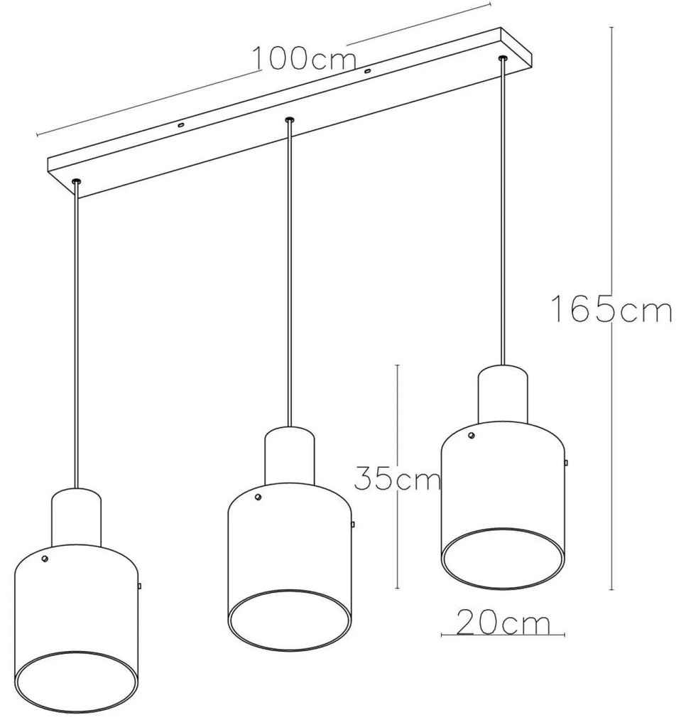 LUCIDE Závěsné svítidlo Amber, 3xE27