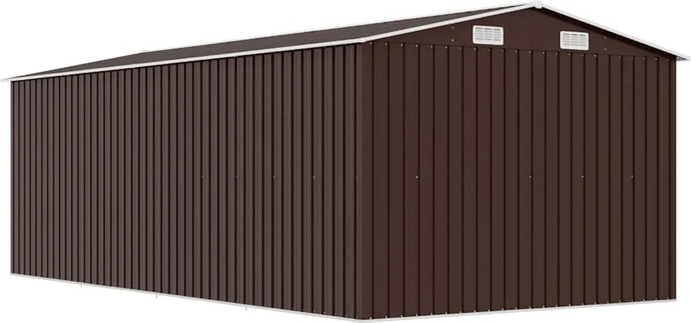 Zahradní domek 257 x 489 x 181 cm kovový hnědý 143351