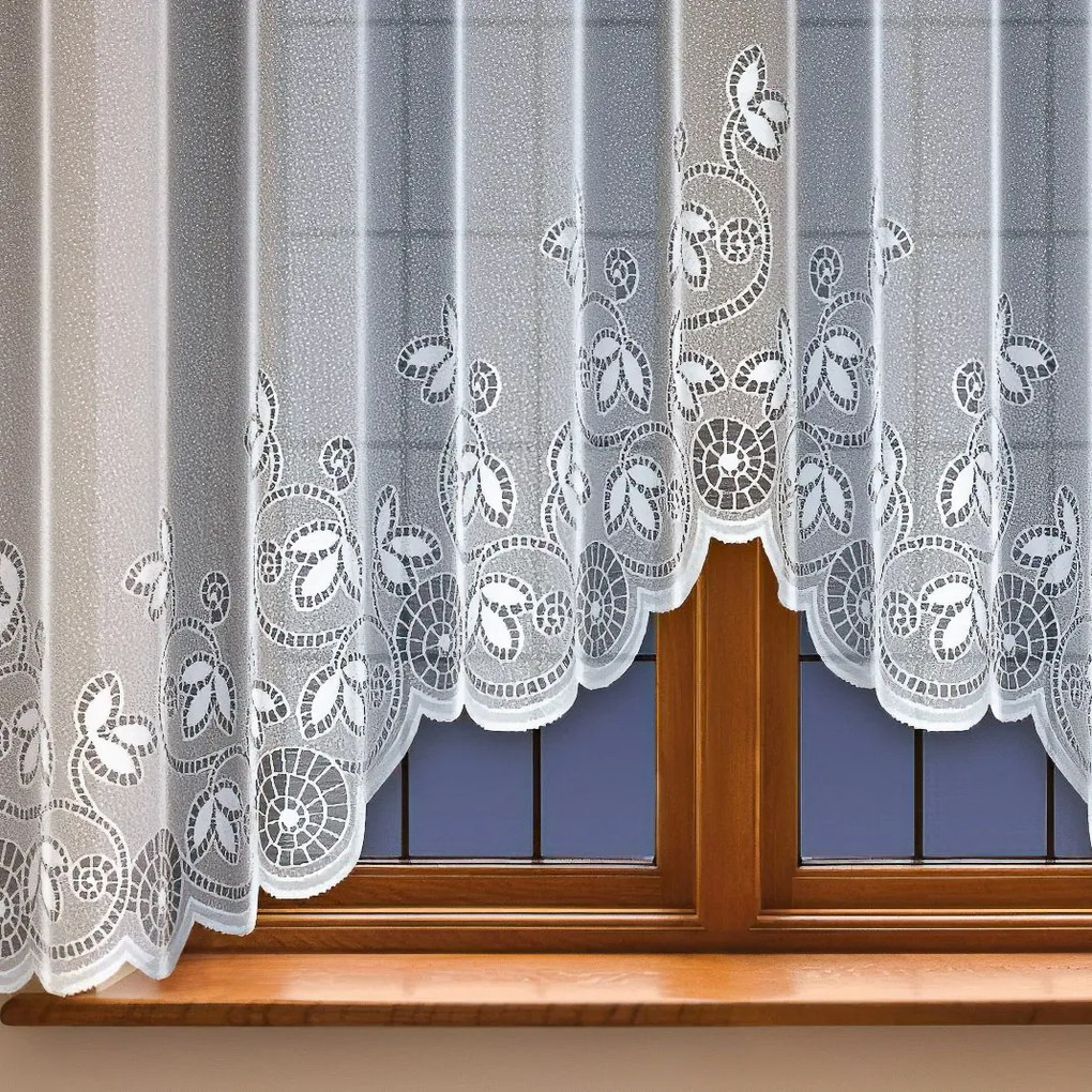 Olzatex kusová záclona ZINA jednobarevná bílá, výška 170 cm x šířka 300 cm (na okno)