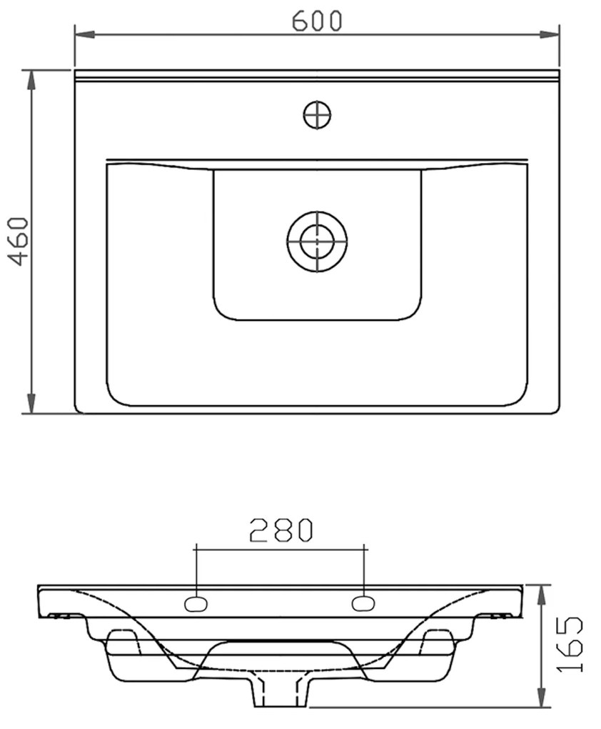 Sapho, SAVA 60 nábytkové umyvadlo 60x16,5x40 cm