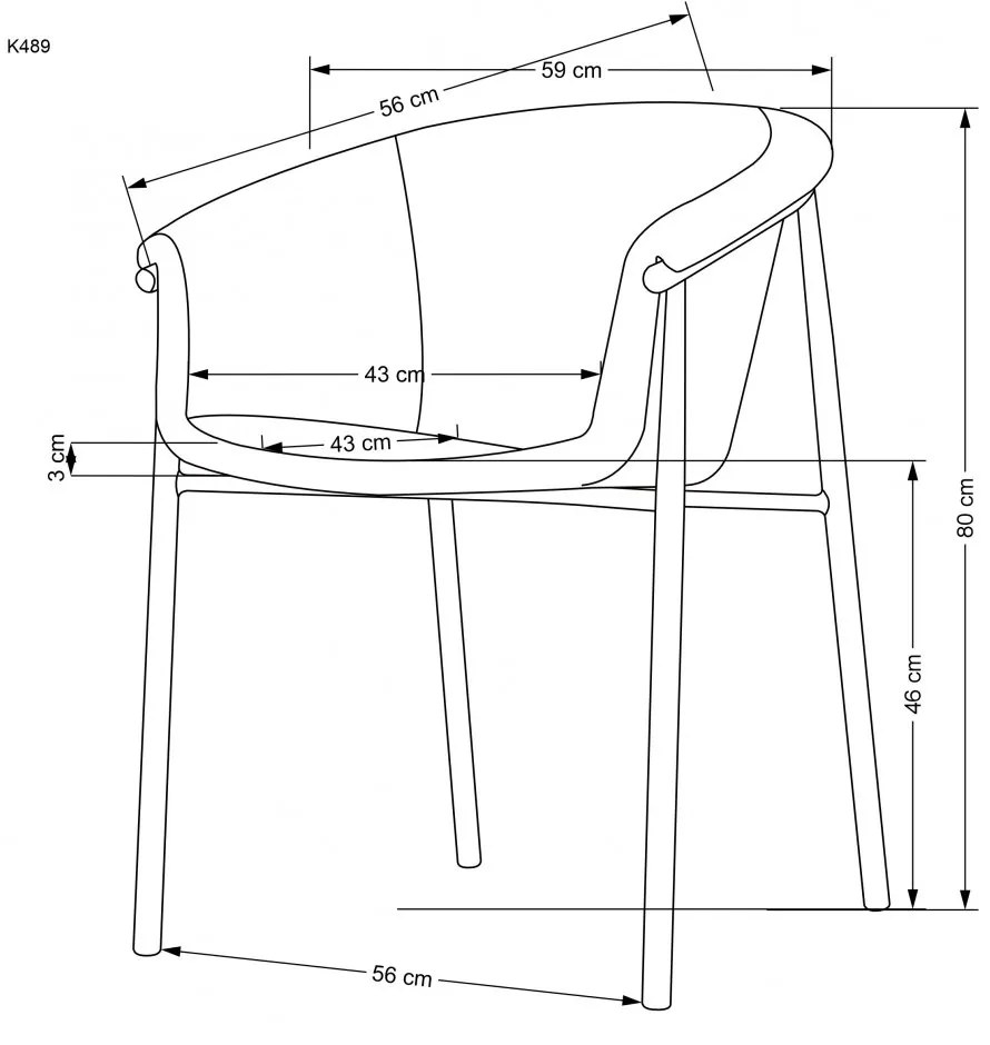 Jídelní křesílko BESSY — kov s dekorem dřeva, látka šedá Halmar