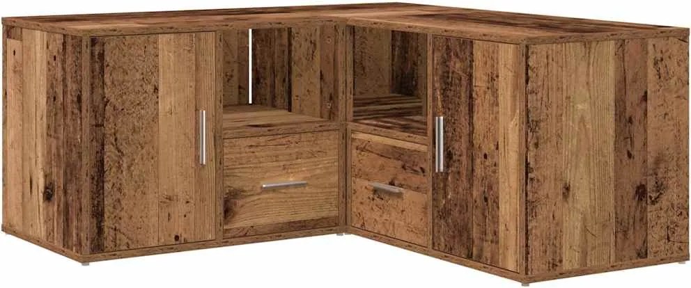 Rohová skříňka old wood 160 x 40 x 45 cm kompozitní dřevo 3307826