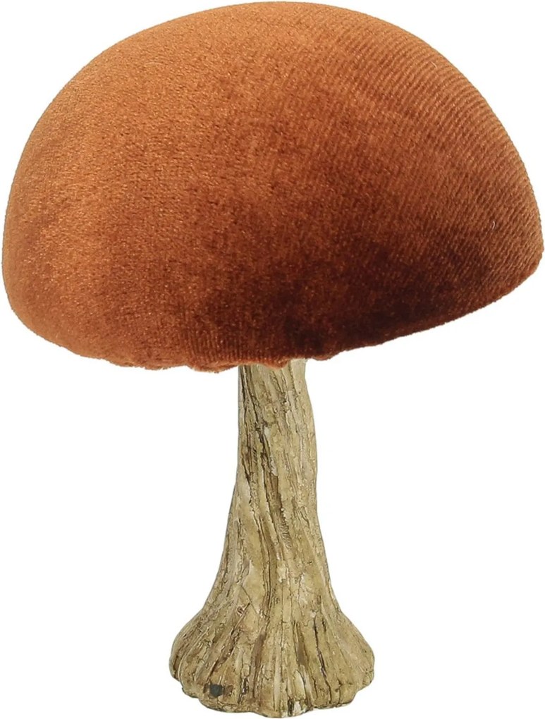 Dekoracja Velvet Mushroom 10 cm orange