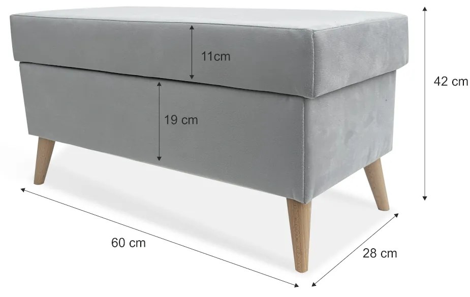 Taburet BAJO s úložným prostorem - hnědý - ITAKA 41