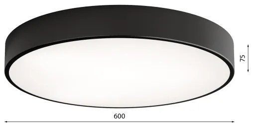 LED Stropní svítidlo CLEO LED/69W/230V 3000K pr. 60 cm černá