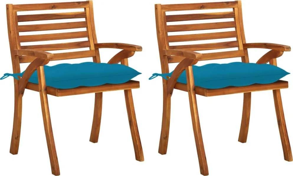 vidaXL Zahradní jídelní židle s poduškami 2 ks masivní akáciové dřevo [3060858] Barva: antracitová