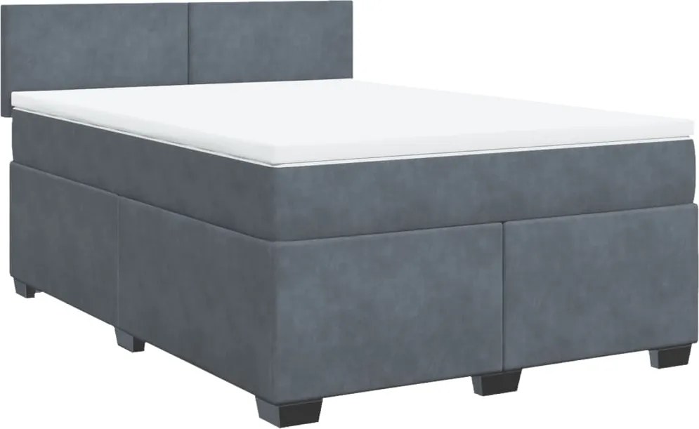 Box spring postel s matrací tmavě šedý 140 x 190 cm samet 3288601