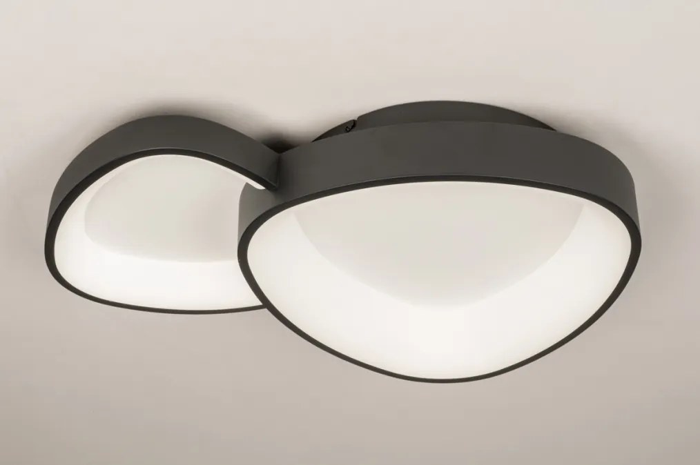 Stropní designové LED svítidlo Organic Black 58