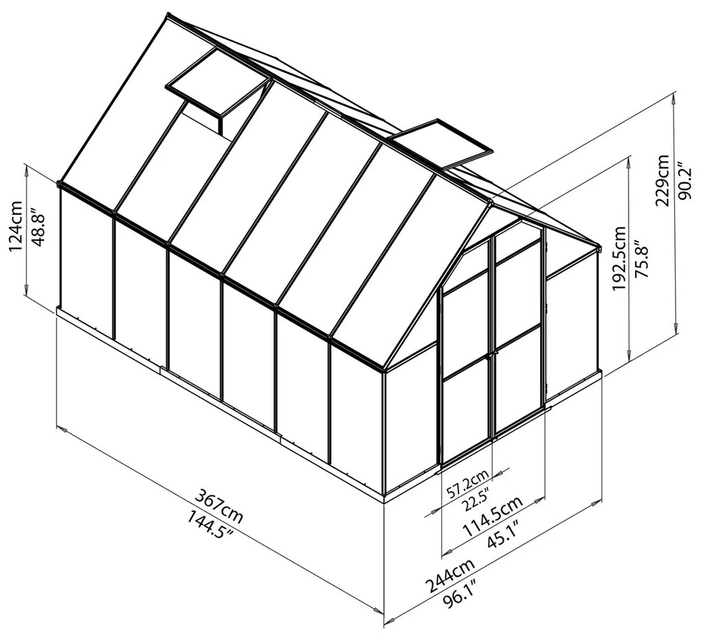 Polykarbonátový skleník Essence 8x12 silver