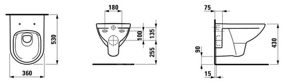 Laufen Pro Závěsné WC hluboké splachování rimless provedení bílá H8209600000001