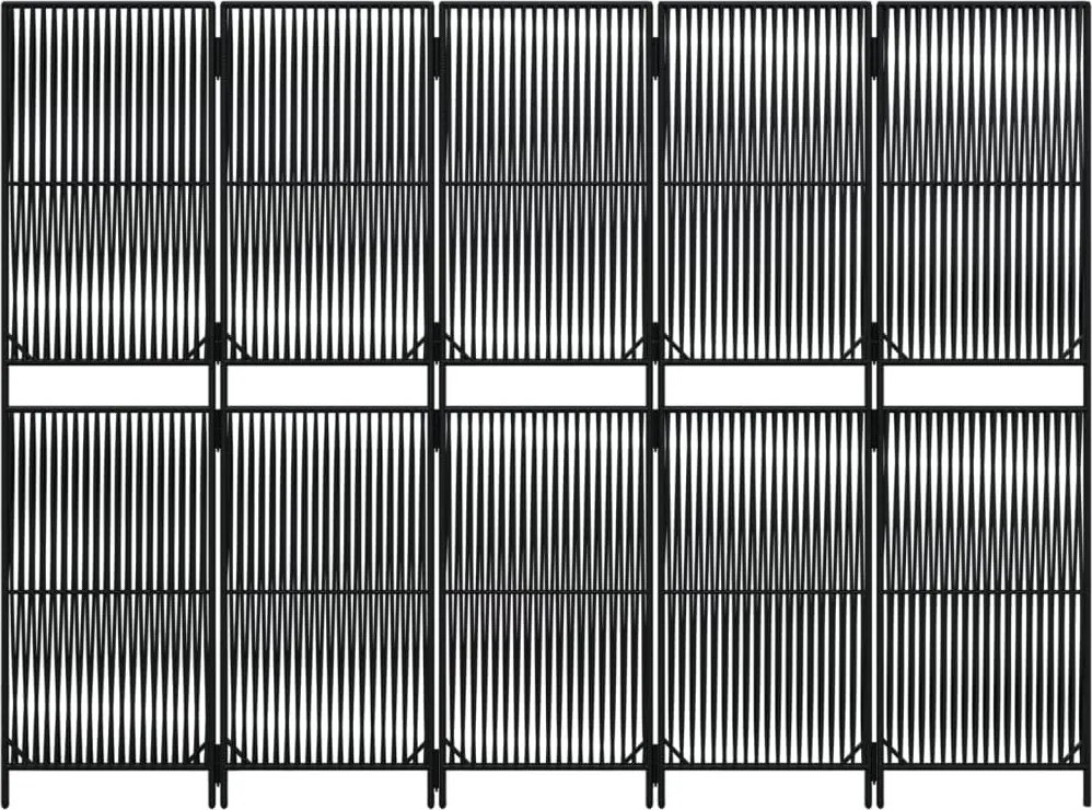 vidaXL Dělicí stěna 5 panelů polyratan [365380] Barva: Béžová