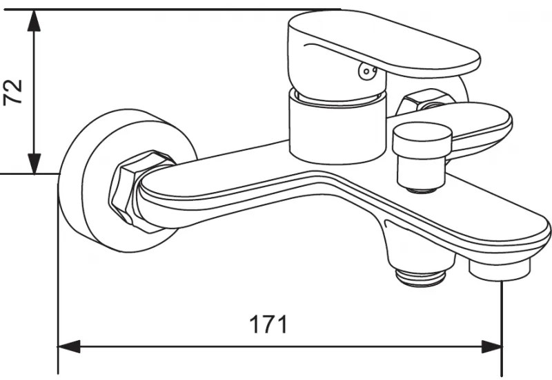 Mexen MILO - vanová baterie, Zlatá, 71330-50