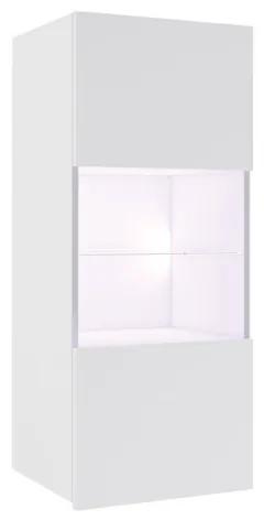 Závěsná vitrína prosklená Bralani BR05, Barva: černá / černá lesk, Osvětlení: osvětlení LED - modré