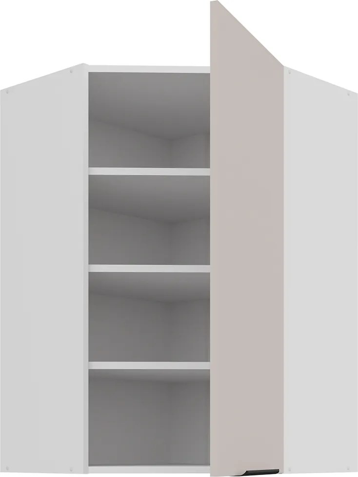 COMO | horní kuchyňská skříňka 60x60 GN-90 1F (45°) rohová s policemi | 60x60 cm | VYSOKÁ | bílá/kašmír