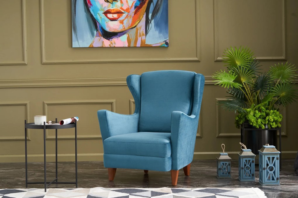Atelier del Sofa Křeslo Lola Berjer - Turquoise, Tyrkysová
