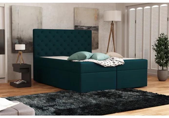 VÝPRODEJ - Elegantní čalouněná postel 120x200 ALLEFFRA - modrá 3