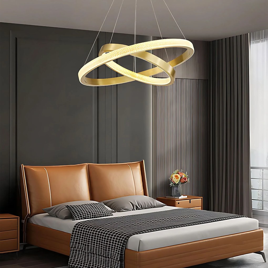 Toolight Toolight, LED stropní svítidlo 60cm, 55W, 3500lm + dálkové ovládání, APP1772-CP, zlatá matná, OSW-06351