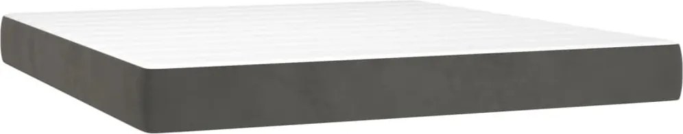 Box spring postel s matrací a LED tmavě šedá 160x200 cm samet 3139632
