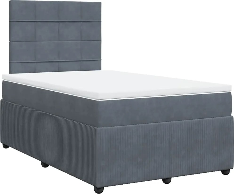 Box spring postel s matrací tmavě šedý 120x190 cm samet 3294587