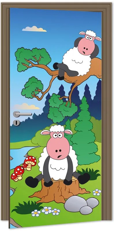 Dimex D-030 Samolepicí fototapeta na dveře SHEEP, velikost 95x210cm