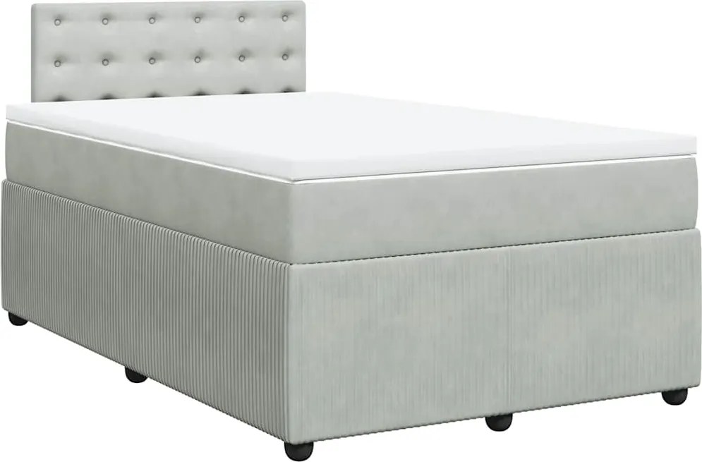Box spring postel s matrací světle šedá 120x190 cm samet 3287698