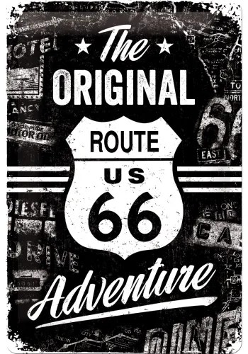 Postershop Plechová cedule - Route 66 (The Original Adventure) 30x20 cm