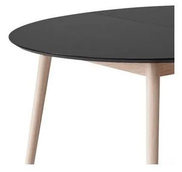 Kulatý rozkládací jídelní stůl s černou deskou a přídavnou deskou ø 135 cm Meza – Hammel Furniture