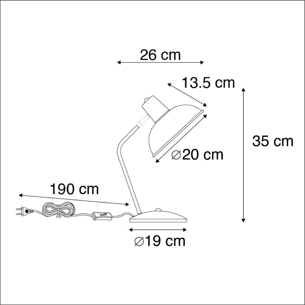 Retro stolní lampa zelená s bronzem - Milou